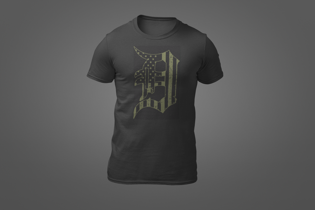 OD Green Detroit D Flag – Blue Line Customs